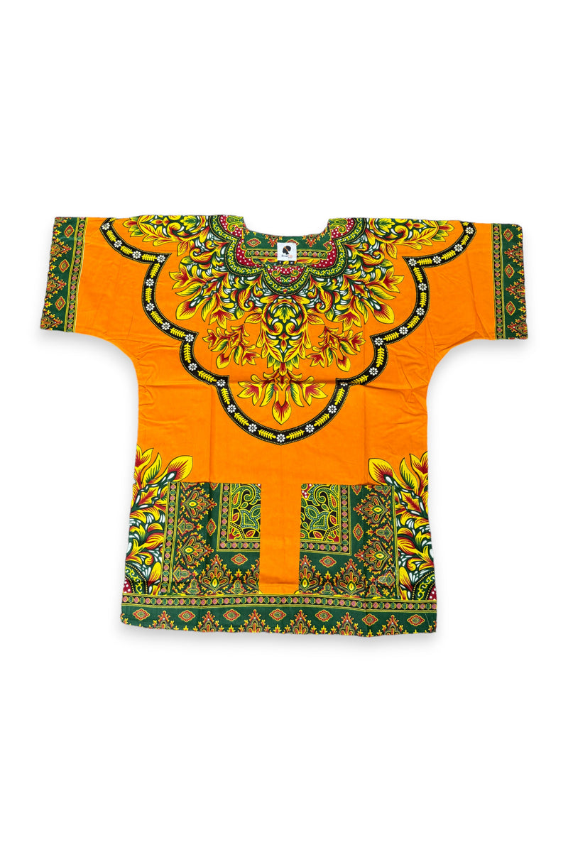 Orange Dashiki Shirt / Dashiki Dress - African print top - Unisex ...