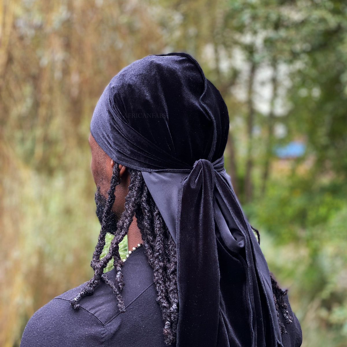 Velvet Durag / Du-rag / Do-rag / Bandana - Unisex - Black – AfricanFabs
