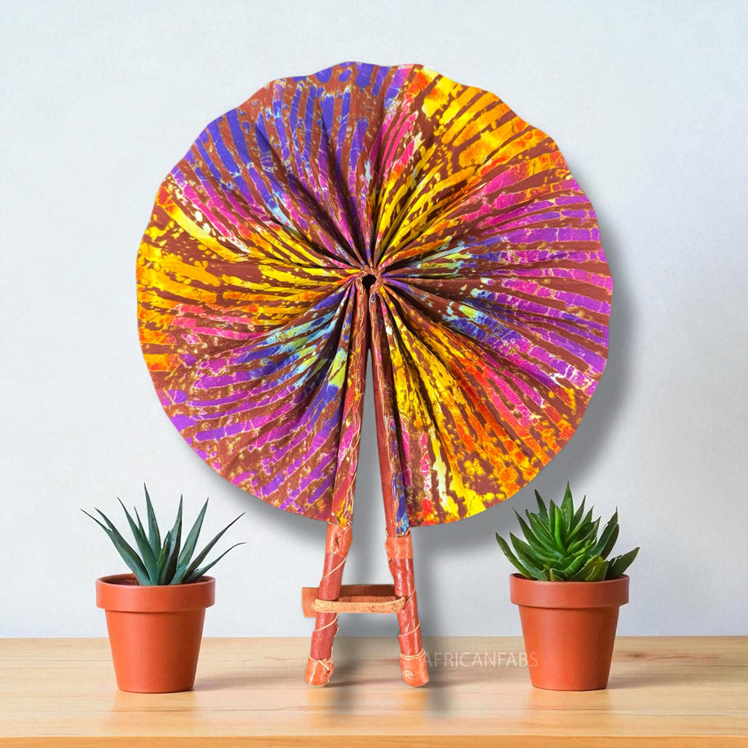 African Hand fan - Ankara print Hand fan - Kujoe - Multi color ...