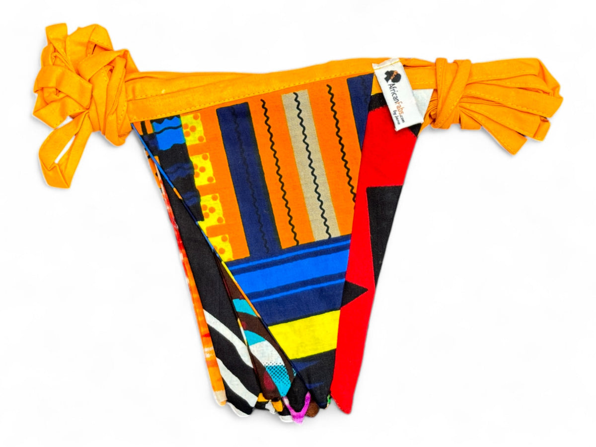 African print Bunting Flags / Fabric Garlands - Ochre Yellow ribbon ...