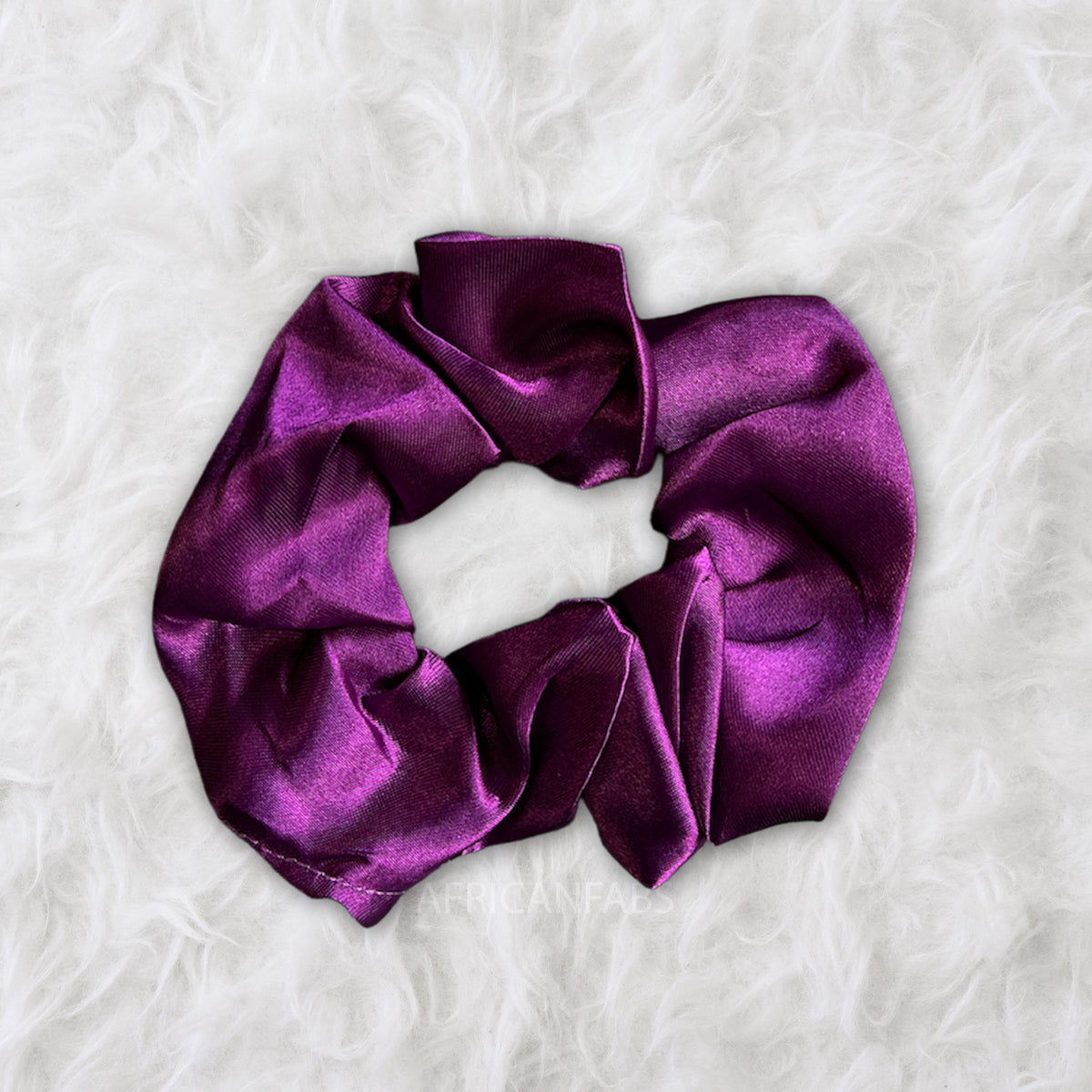 Purple Satin Hair bonnet + Satin Scrunchie ( Adjustable & Reversable S ...