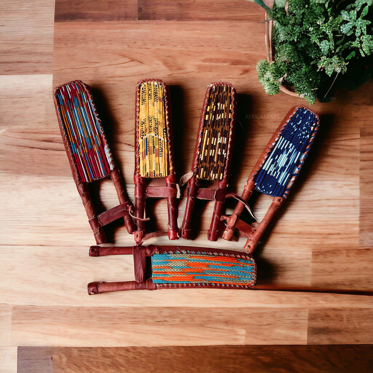 African Hand fan - Ankara print Hand fan - Kwamena - Brown – AfricanFabs