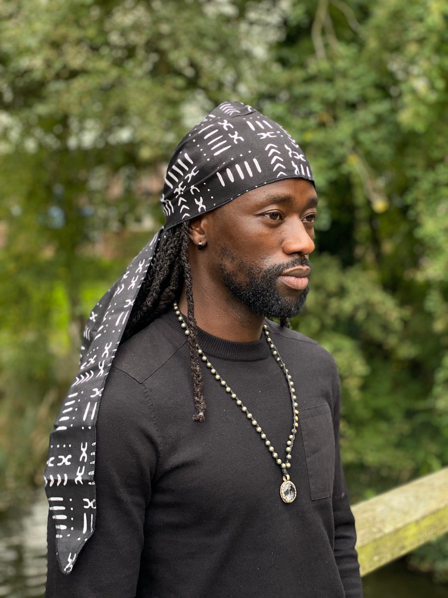 Durag / Du-rag / Do-rag / Bandana - Unisex - Black mud – AfricanFabs
