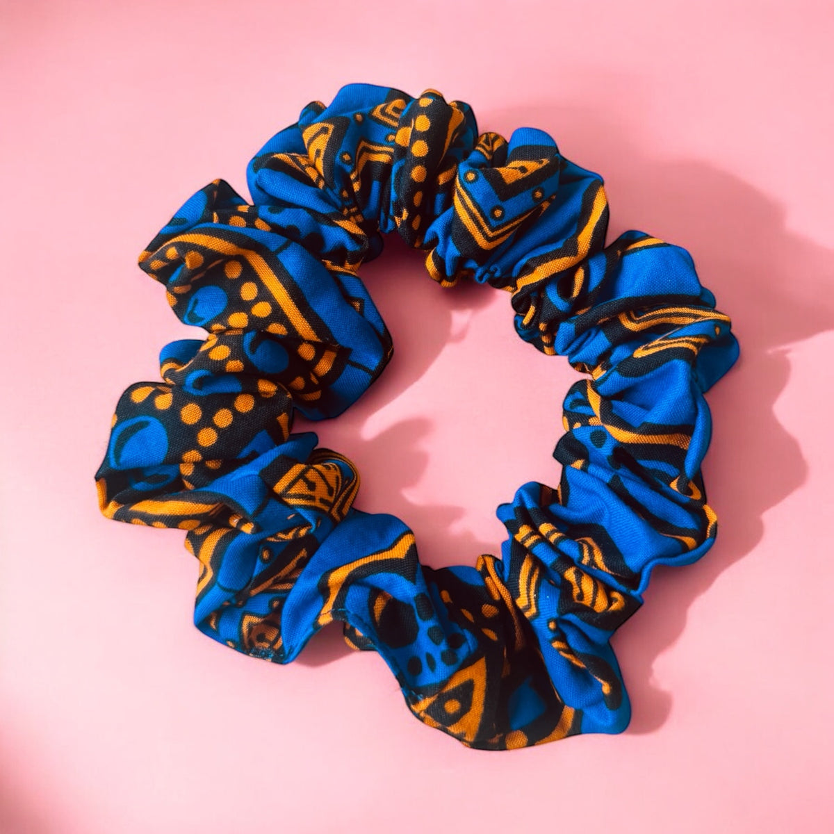 African print Scrunchie - Hair Accessories - Blue – AfricanFabs