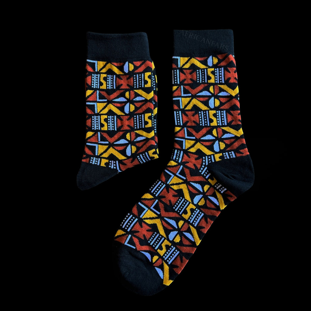 African socks / Afro socks - Brown bogolan – AfricanFabs