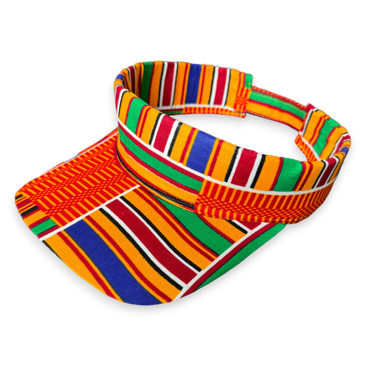 African print Sun visor cap - Orange Kente – AfricanFabs