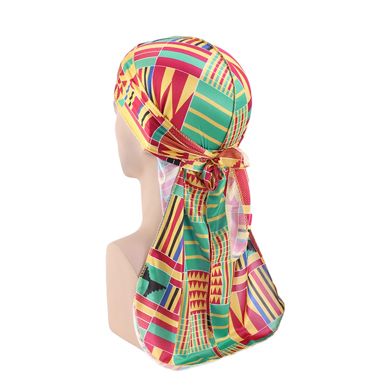 Durag / Du-rag / Do-rag / Bandana - Unisex - Kente print Green ...