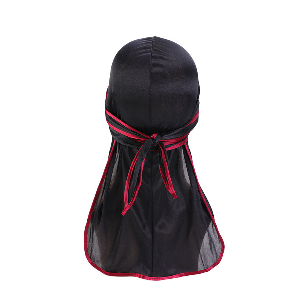 Durag / Du-rag / Do-rag / Bandana - Unisex - Black with red edge ...